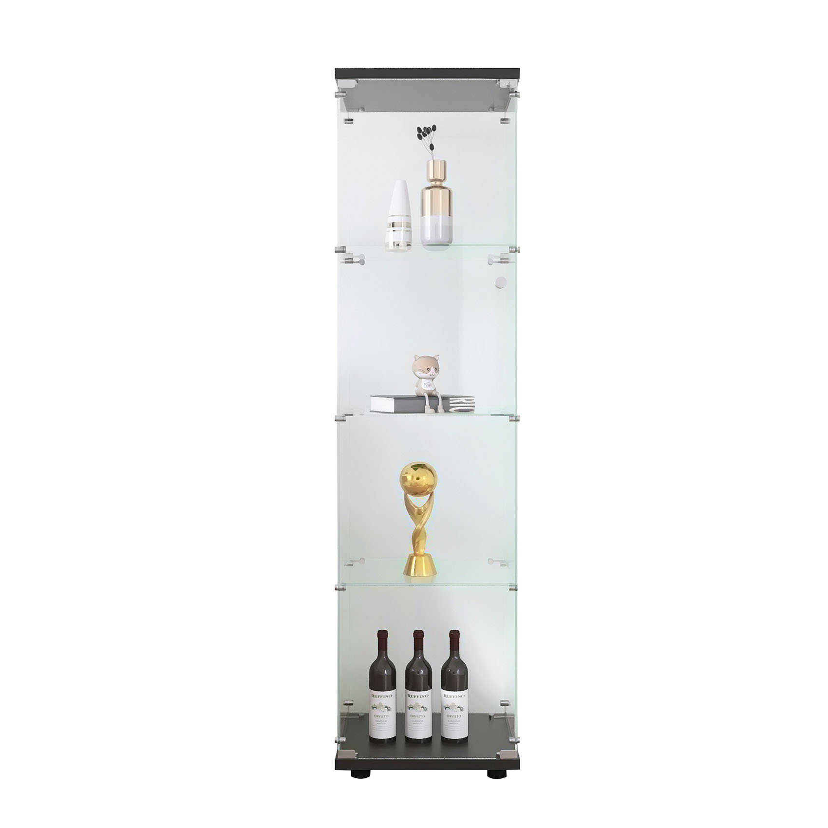 Ebern Designs Floor Standing Glass Display Cabinet | Wayfair