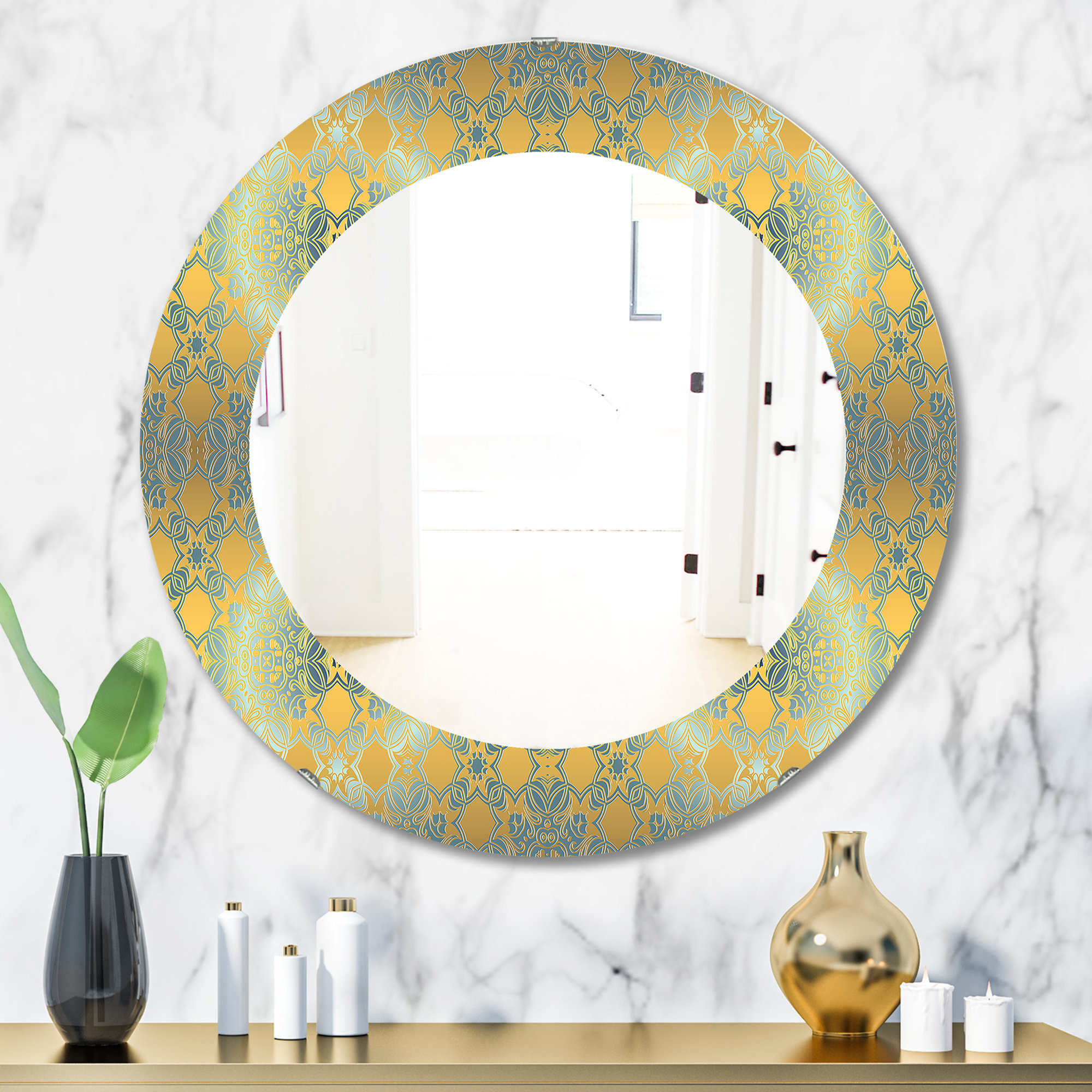 East Urban Home Flowers Decorative Glam Accent Mirror | Wayfair