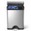 simplehuman Rectangular Dual Compartment Recycling Kitchen Step Trash ...