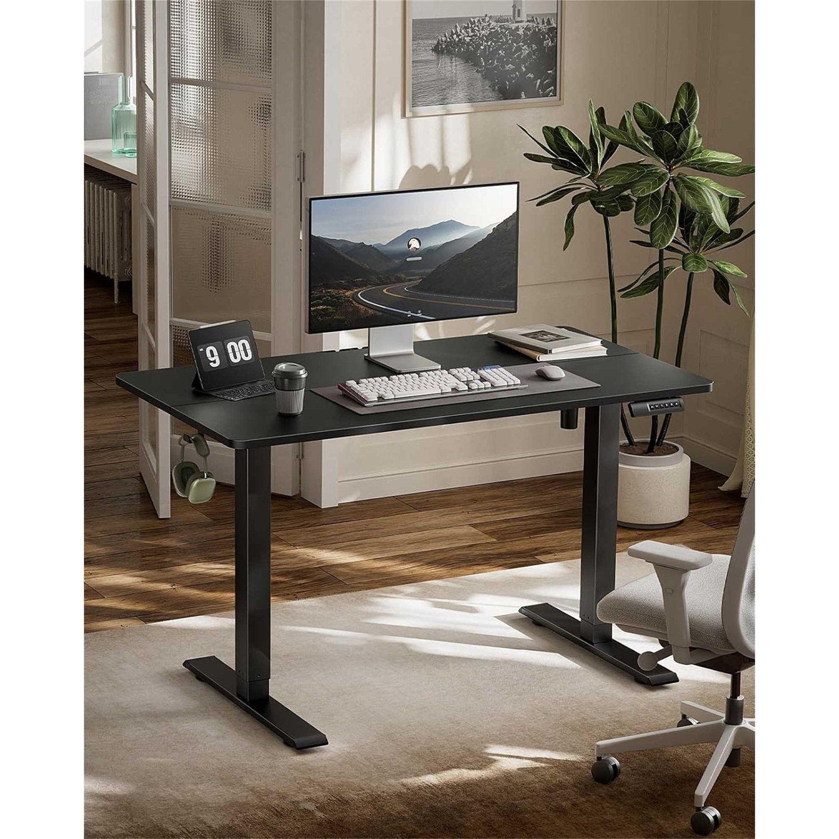 Inbox Zero 48x24-Inch Electric Adjustable Workstation Desk, Modern ...