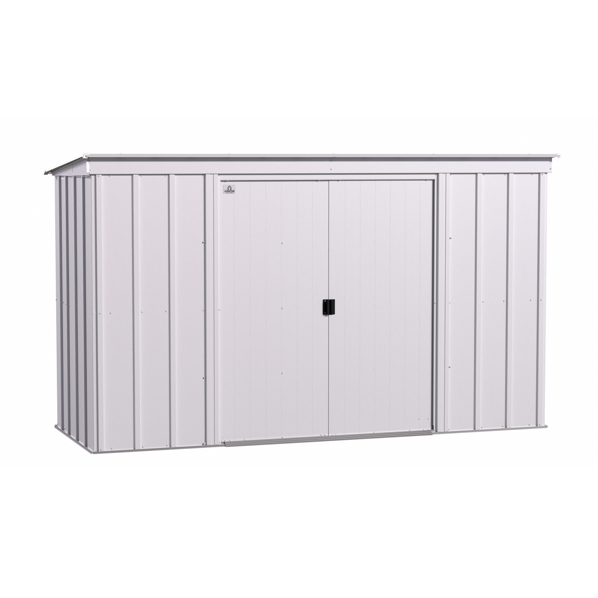 Arrow 10 ft. W x 4 ft. D Galvanized Steel Horizontal Storage Shed ...