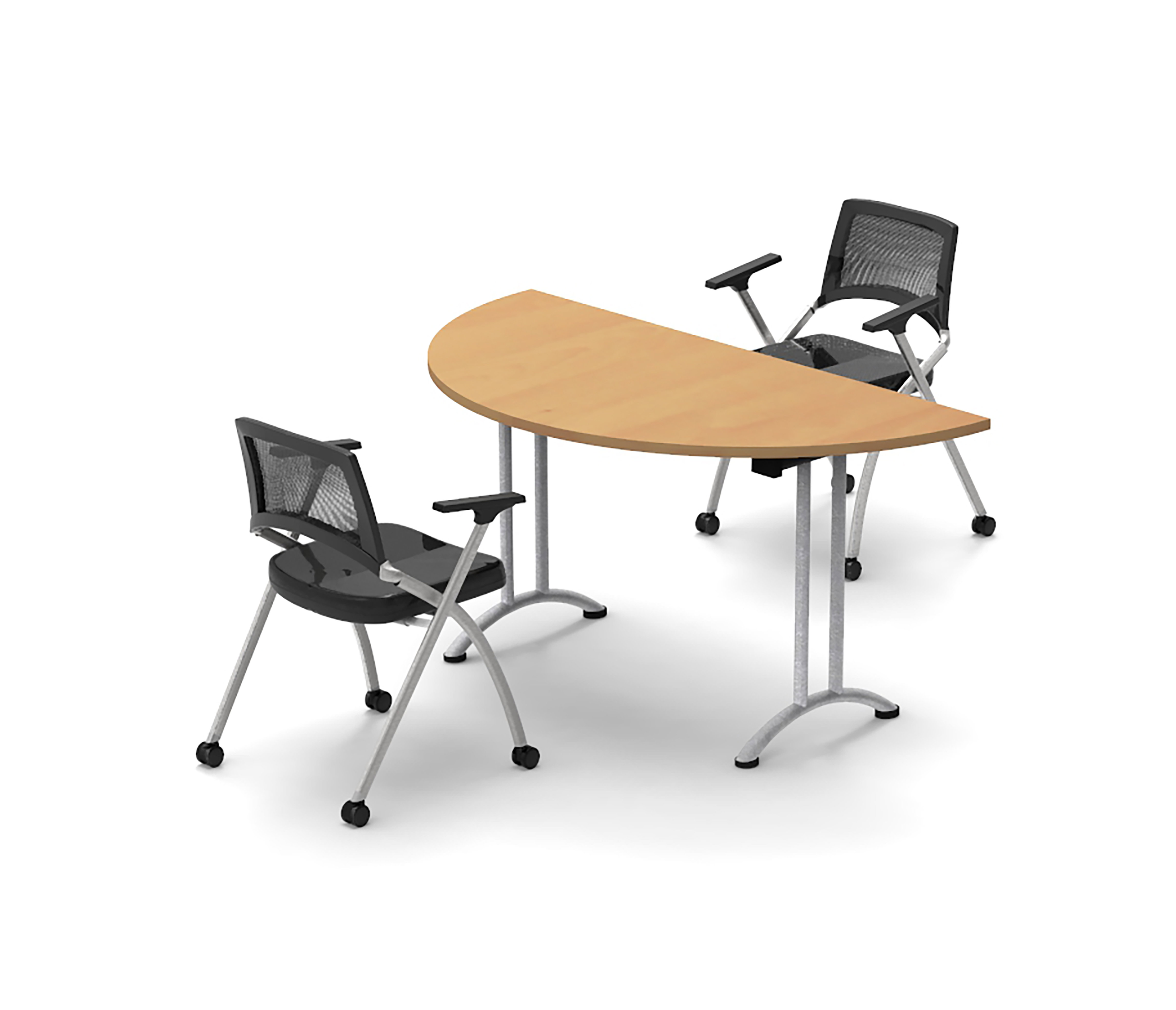 Inbox Zero Adda 2 Person Conference Meeting Table with 2 Chairs ...