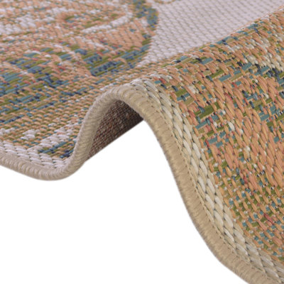 Beachcrest Home Trevin Ivory/Green/Light Brown Indoor/Outdoor Rug ...