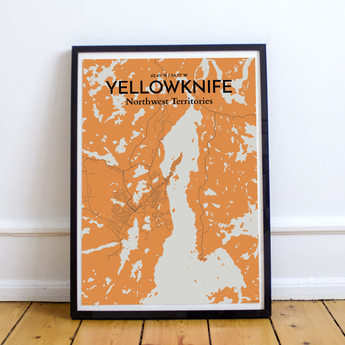 Wrought Studio™ 'Yellowknife City Map' Graphic Art Print Poster in ...