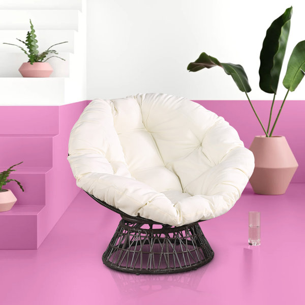 Beachcrest Home™ Fulvia Swivel Papasan Wicker Indoor/Outdoor Moon Chair ...