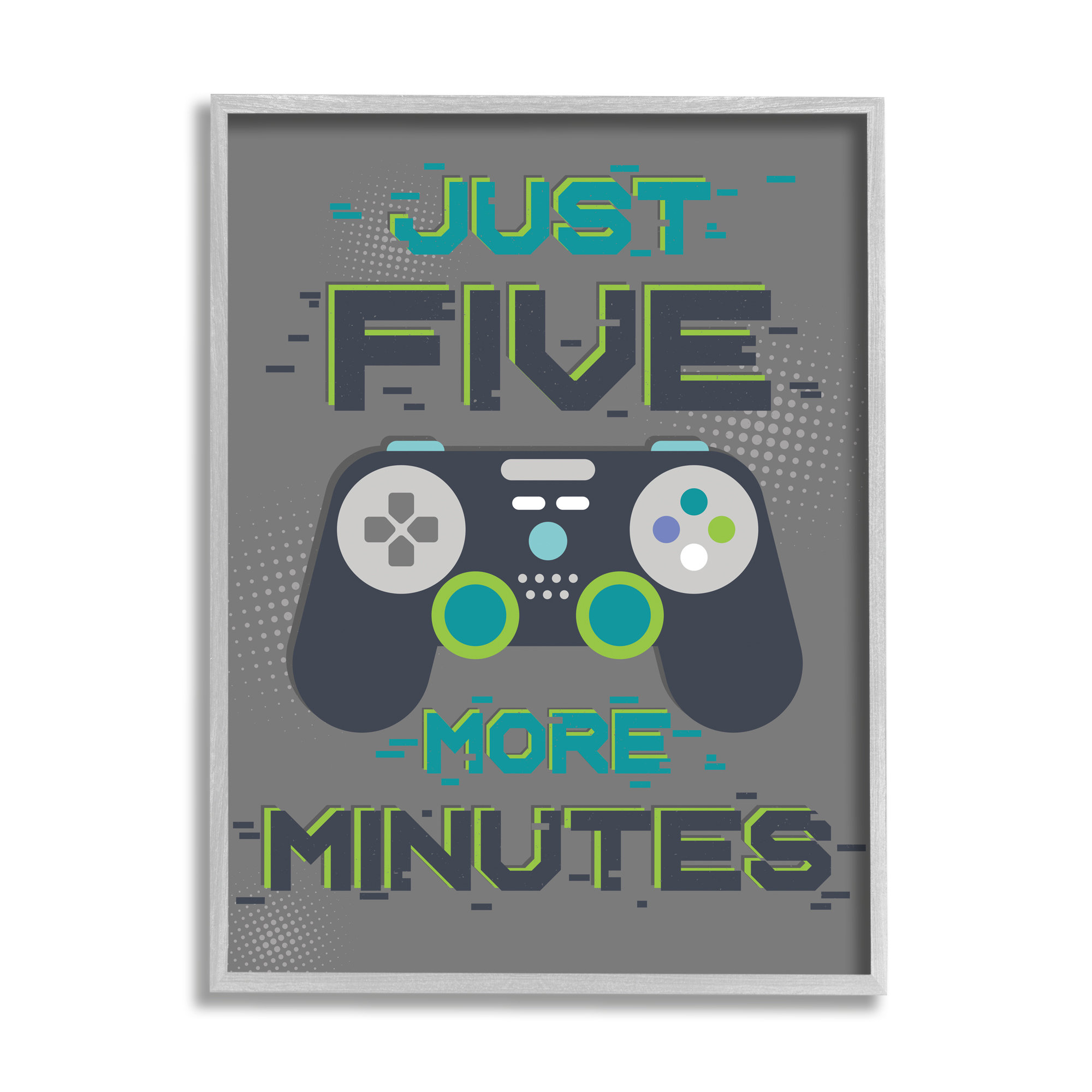 Stupell Industries Just Five More Minutes Kid''s Video Game Phrase ...