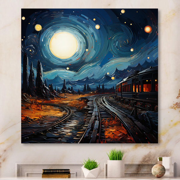 Millwood Pines " Blue Train Rails By Vincent II " | Wayfair
