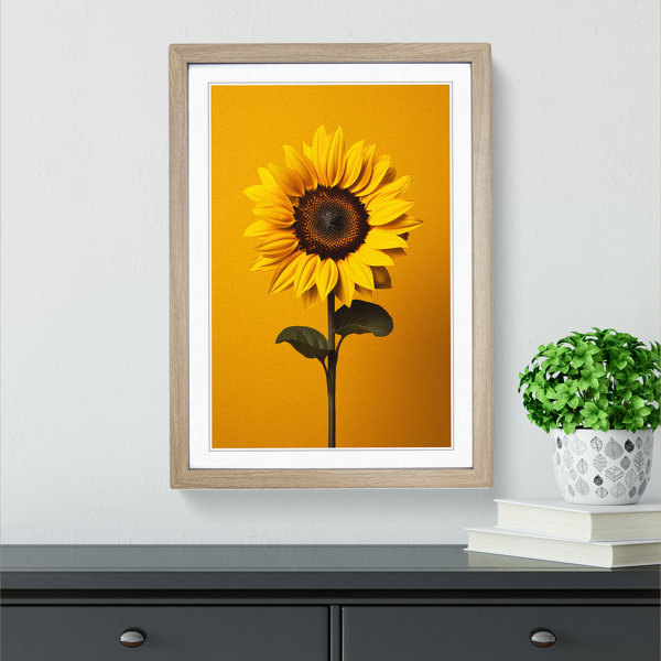 Brambly Cottage Sunflower Minimalism - Single Picture Frame Print on ...