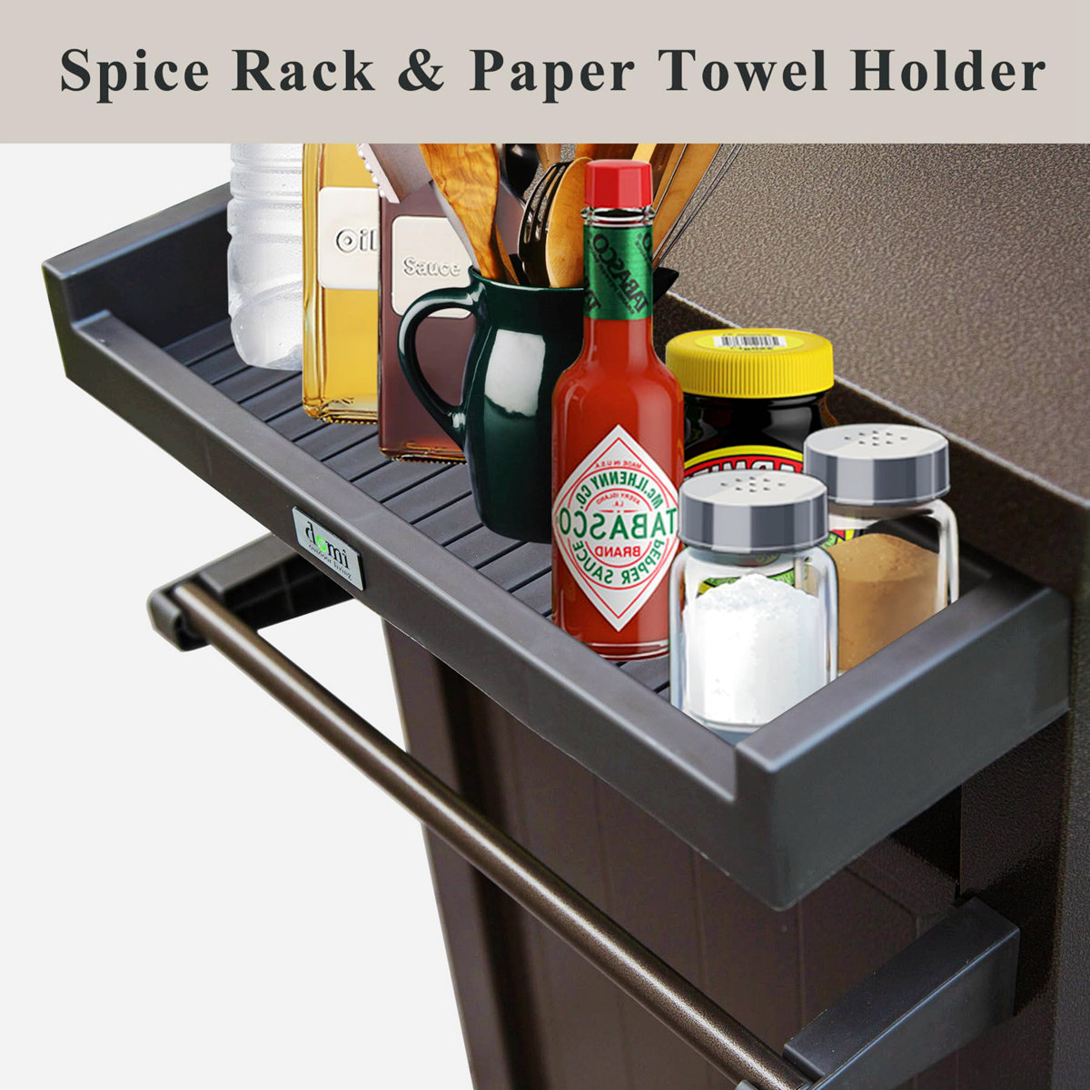 Red Barrel Studio® Outdoor Storage Grill Carts with Wheels,Sturdy Metal ...