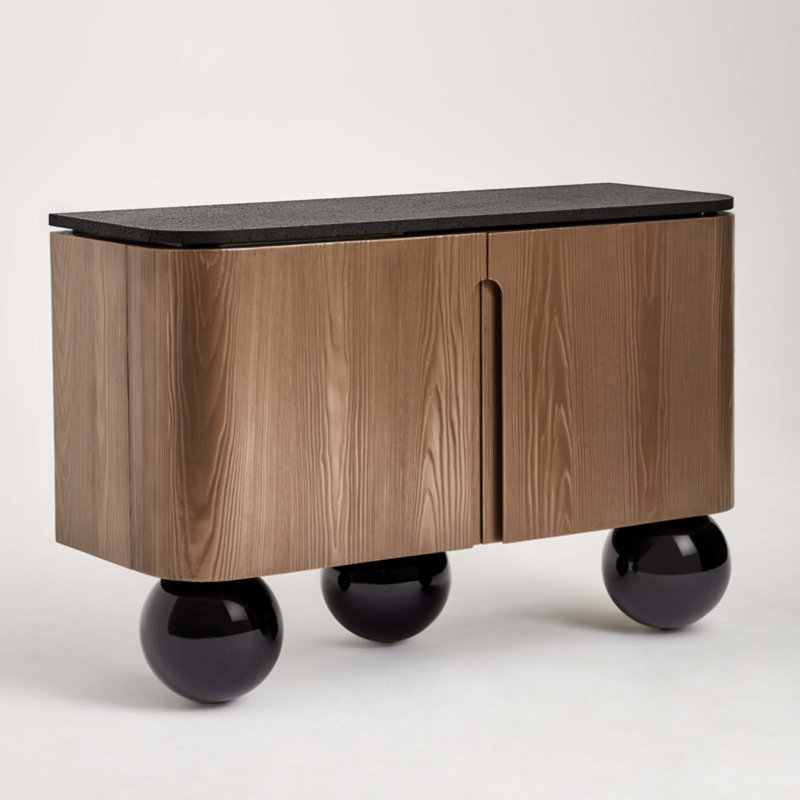Liu's ink furniture Accent Cabinet With Solid Wood Ball Legs | Wayfair