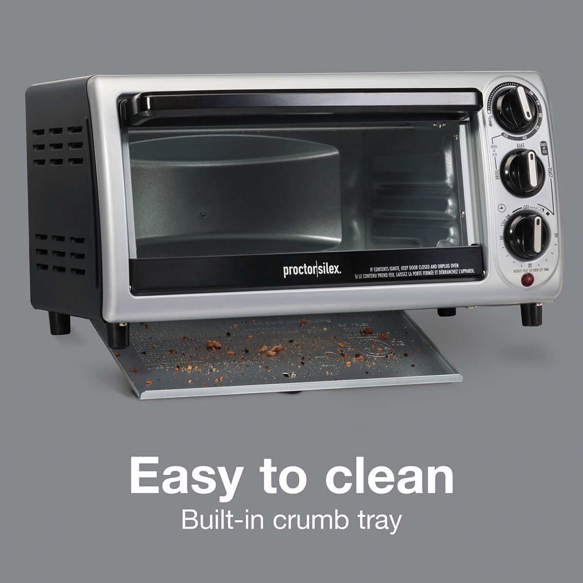 Proctor-Silex Proctor Silex Modern 1100 Watt 4 Slice Toaster Oven in ...