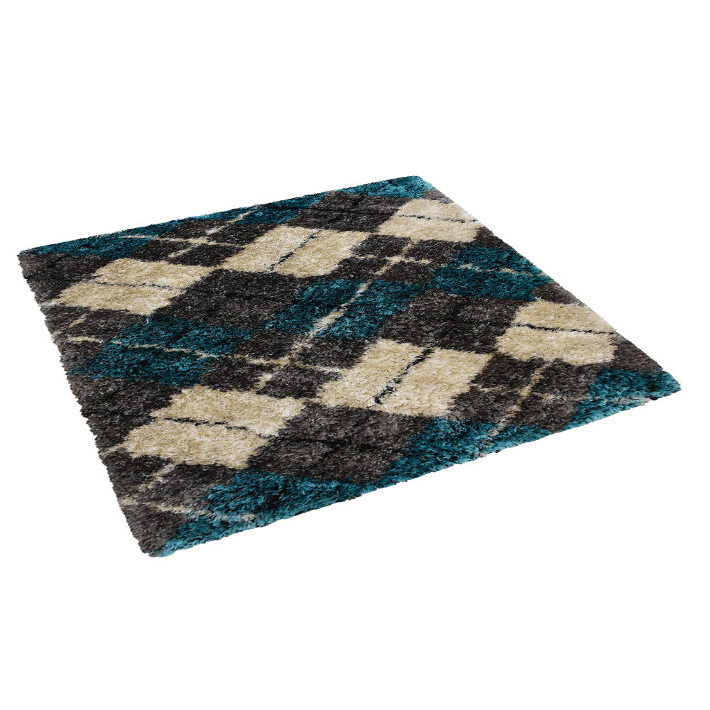 Foundry Select Hand Tufted Shag Polyester Geometric Multicolor Area Rug ...