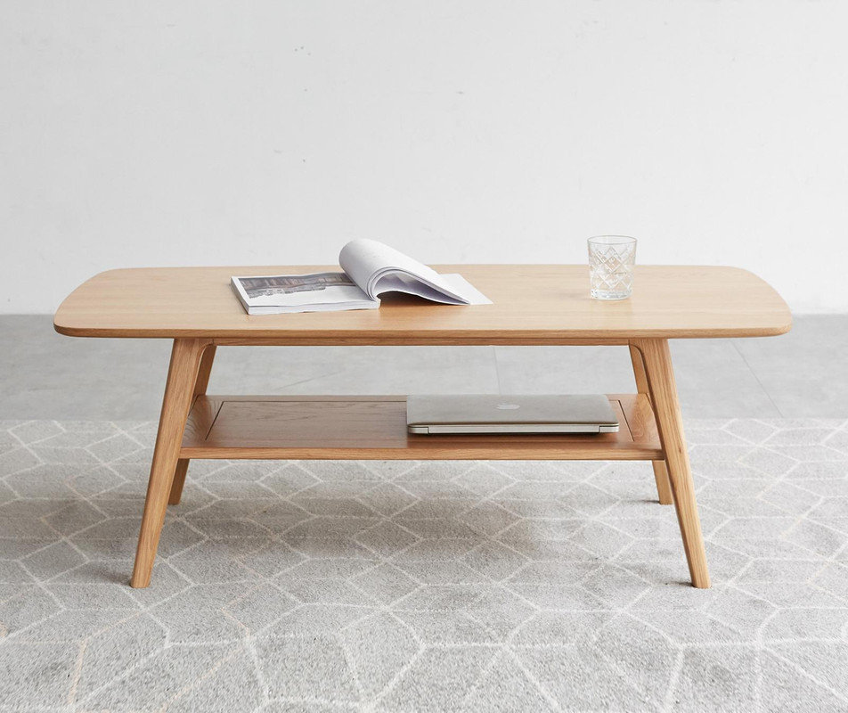 George Oliver 100% Solid Wood Center Low Table - 100x50x44cm Coffee ...