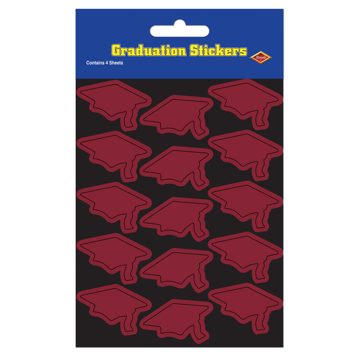 Beistle Grad Cap Stickers - 4Â¾" x 7Â½" - Pack of 12 | Wayfair