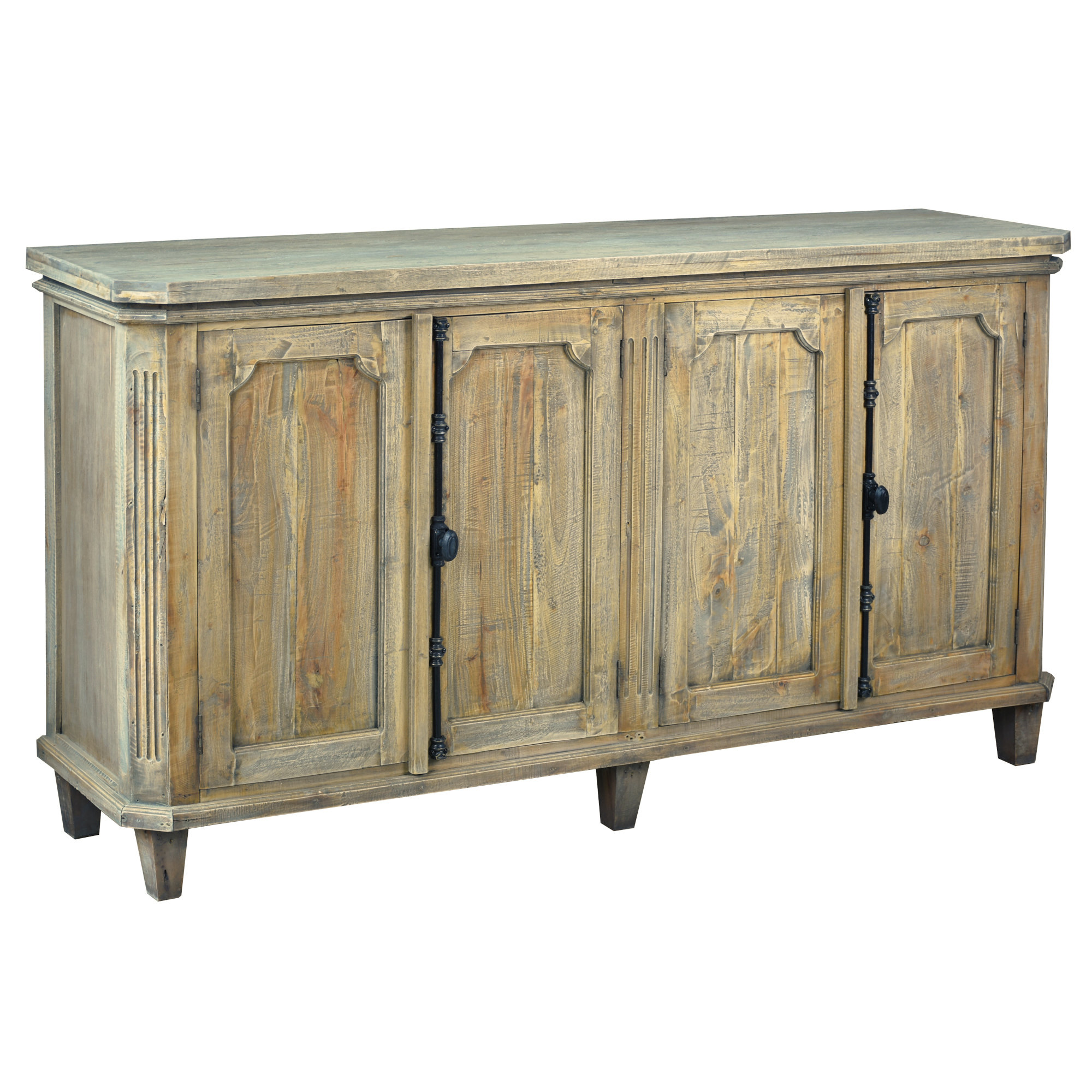 Besthom Shabby Elegance Cottage 71 In. Driftwood Brown Solid Wood ...