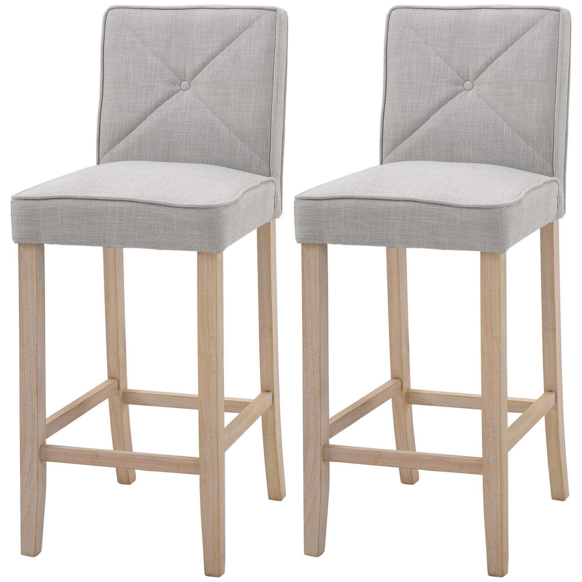 Latitude Run® Modern Bar Stools Set Of 2, Upholstered Bar Height ...