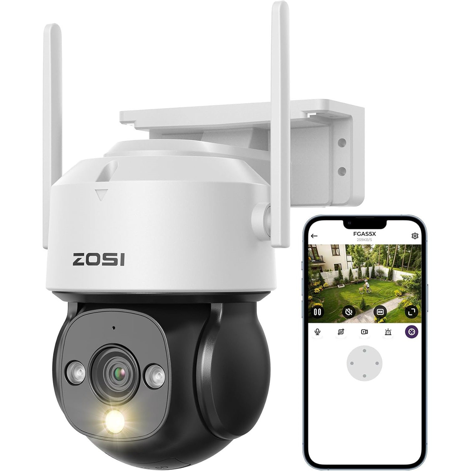 ZOSI C290 1080p Plug-in Wifi 360° Pan/tilt Outdoor Security Camera with ...