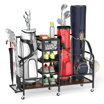 17 Stories Golf Bag Organizer, Golf Storage Organizer For Garage With ...