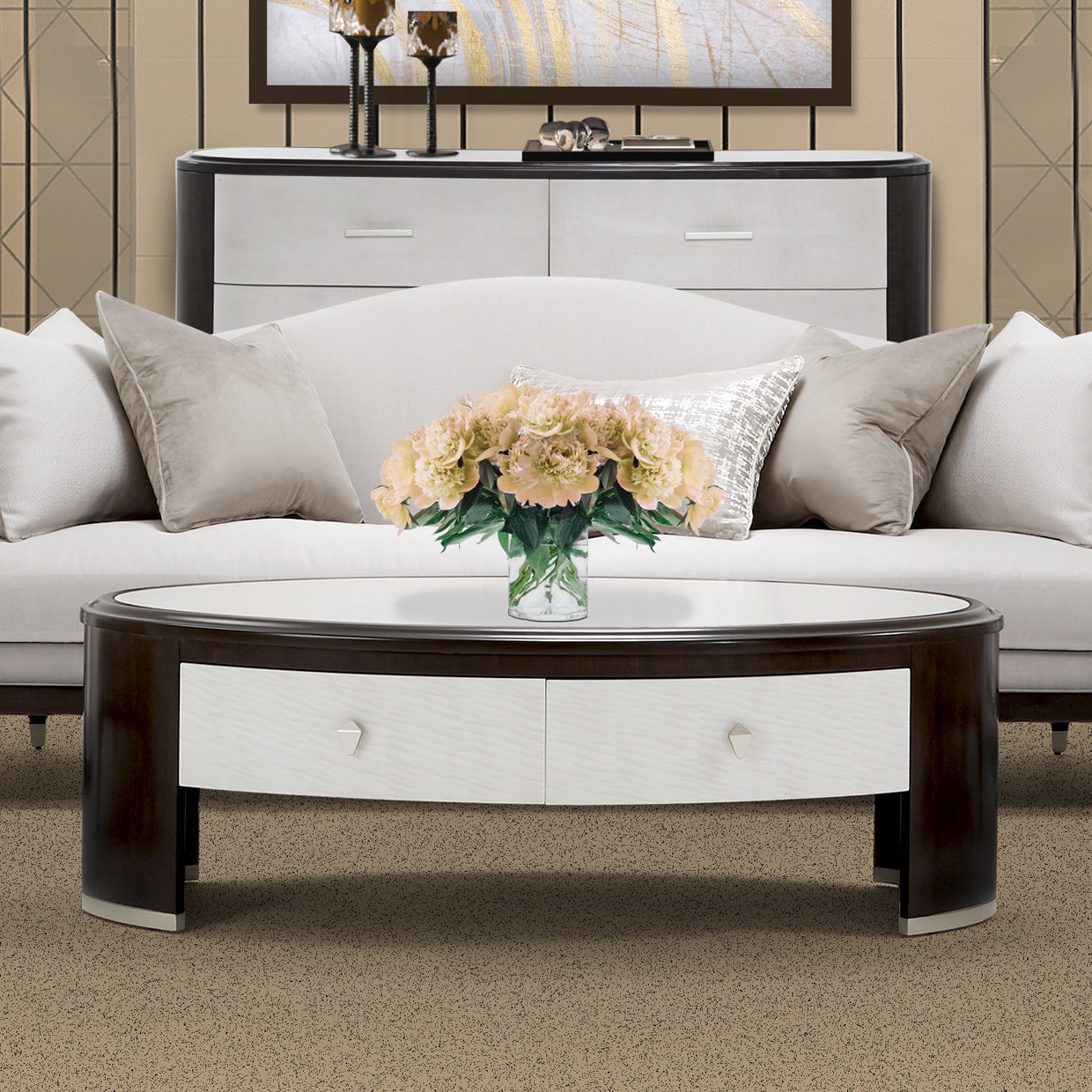 Michael Amini Paris Chic Sled Coffee Table with Storage - Wayfair Canada
