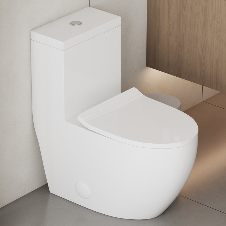 KDK HOME Dual-Flush Modern Toilet One-piece Elongated Siphon Jet Flush ...