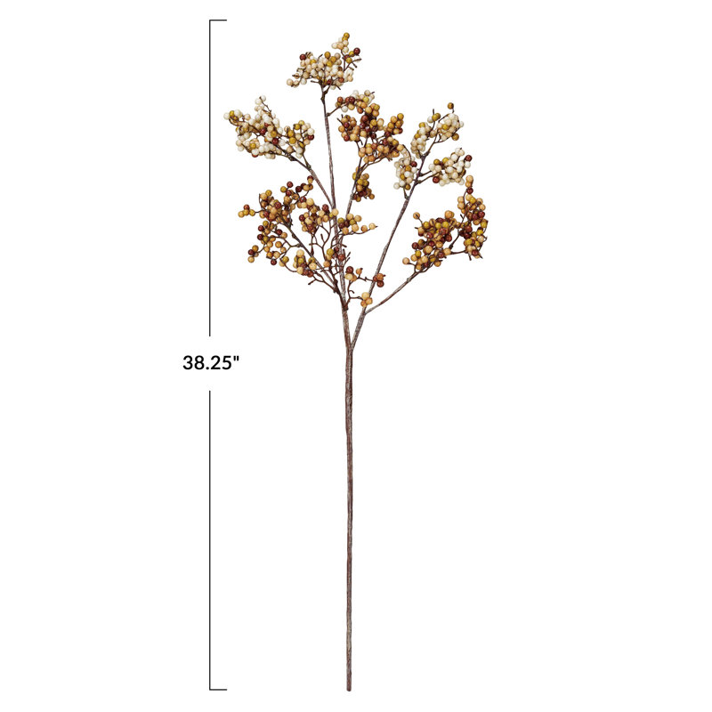 Primrue Faux Berry Stem With Metal And Polyethylene | Wayfair