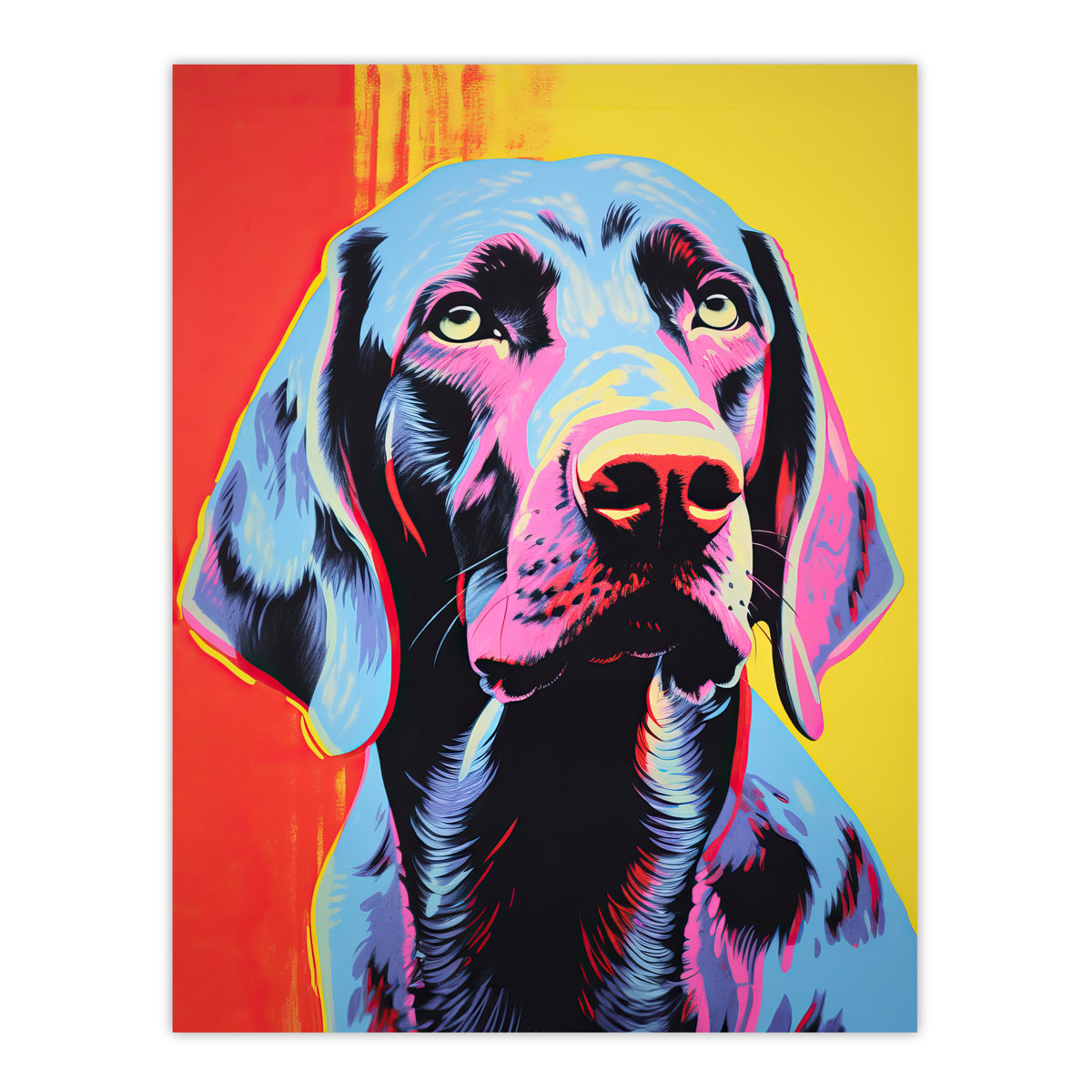Wee Blue Coo Wall Art Print Winning Weimaraner Neon Pet Portrait Living ...