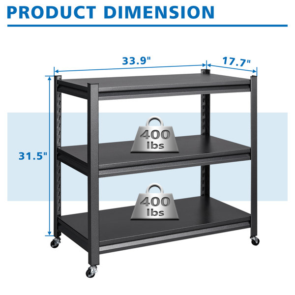 Winston Porter Jacke 33.9'' W Steel Height -Adjustable Storage Rack ...
