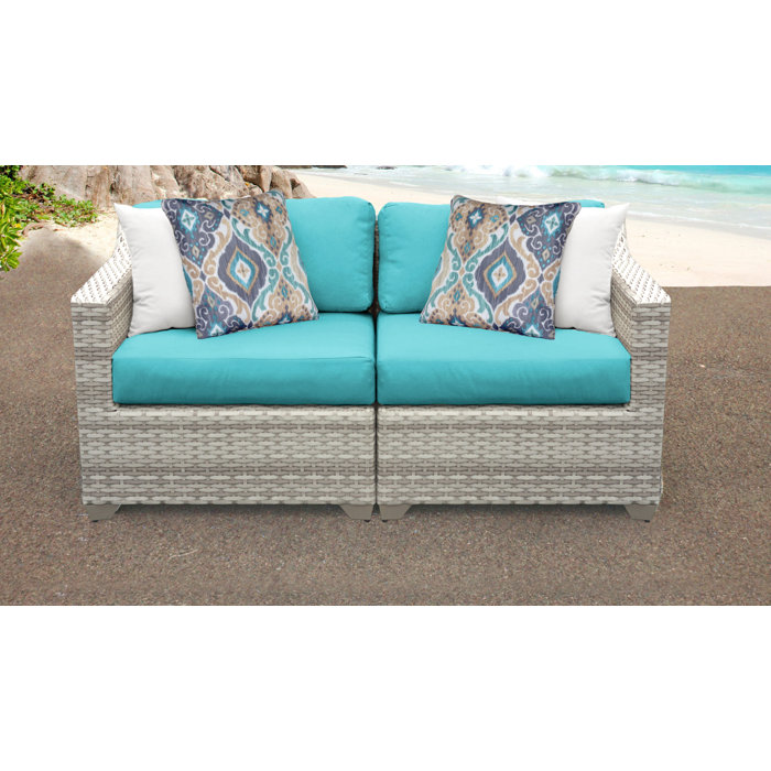 Beachcrest Home Bannister 64'' Wicker Outdoor Loveseat & Reviews | Wayfair
