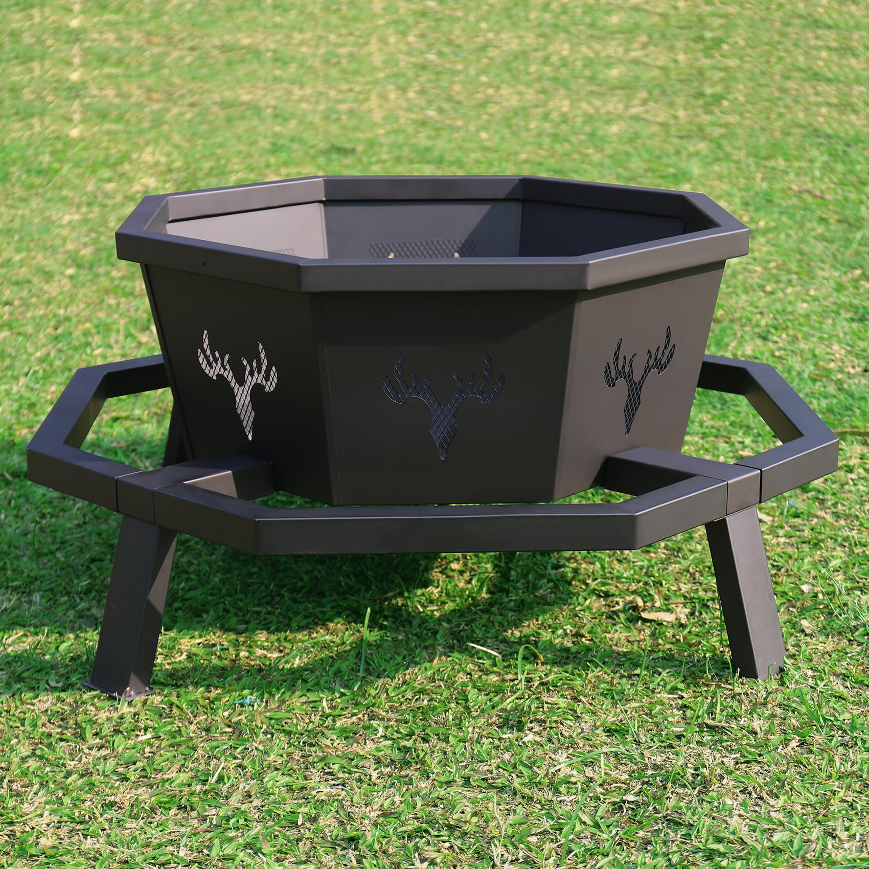 Bigbiglife 35 Inch Fire Pit, Wood Burning Fire Pit for Outside, Heavy ...