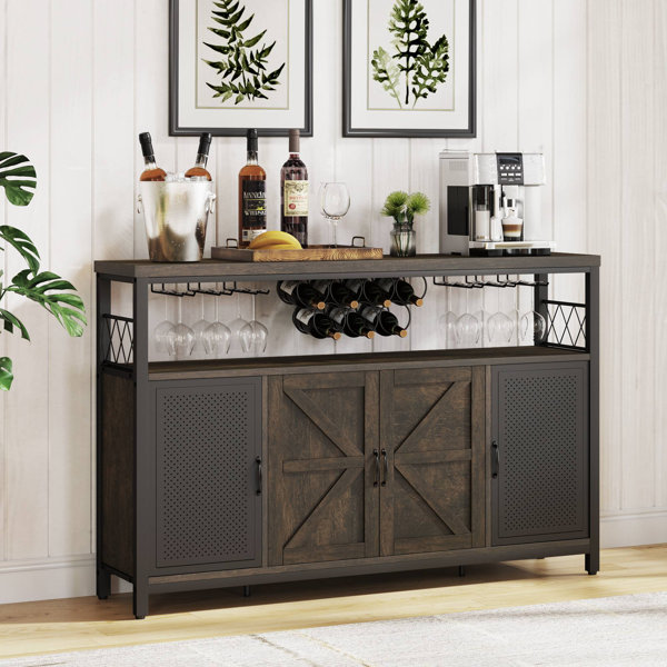 Gracie Oaks Shik Industrial Bar Cabinet & Reviews | Wayfair