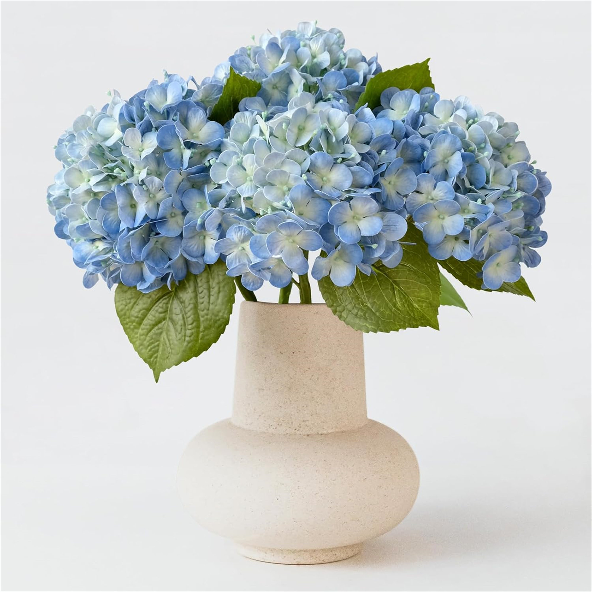 Primrue 20in 4PCS Faux Blue Hydrangea Artificial Flowers Lifelike Latex ...