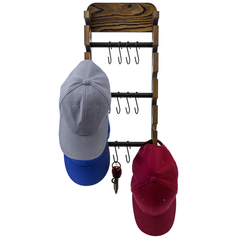 Millwood Pines Wall Mounted 3 Tier Hat and Accessories Hooks | Wayfair