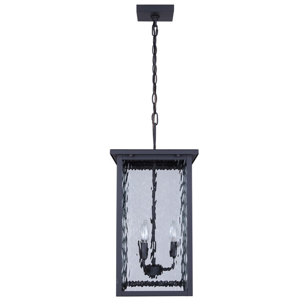 Canarm Shana Modern Outdoor Pendant Light, Black Finish Watermark Glass ...