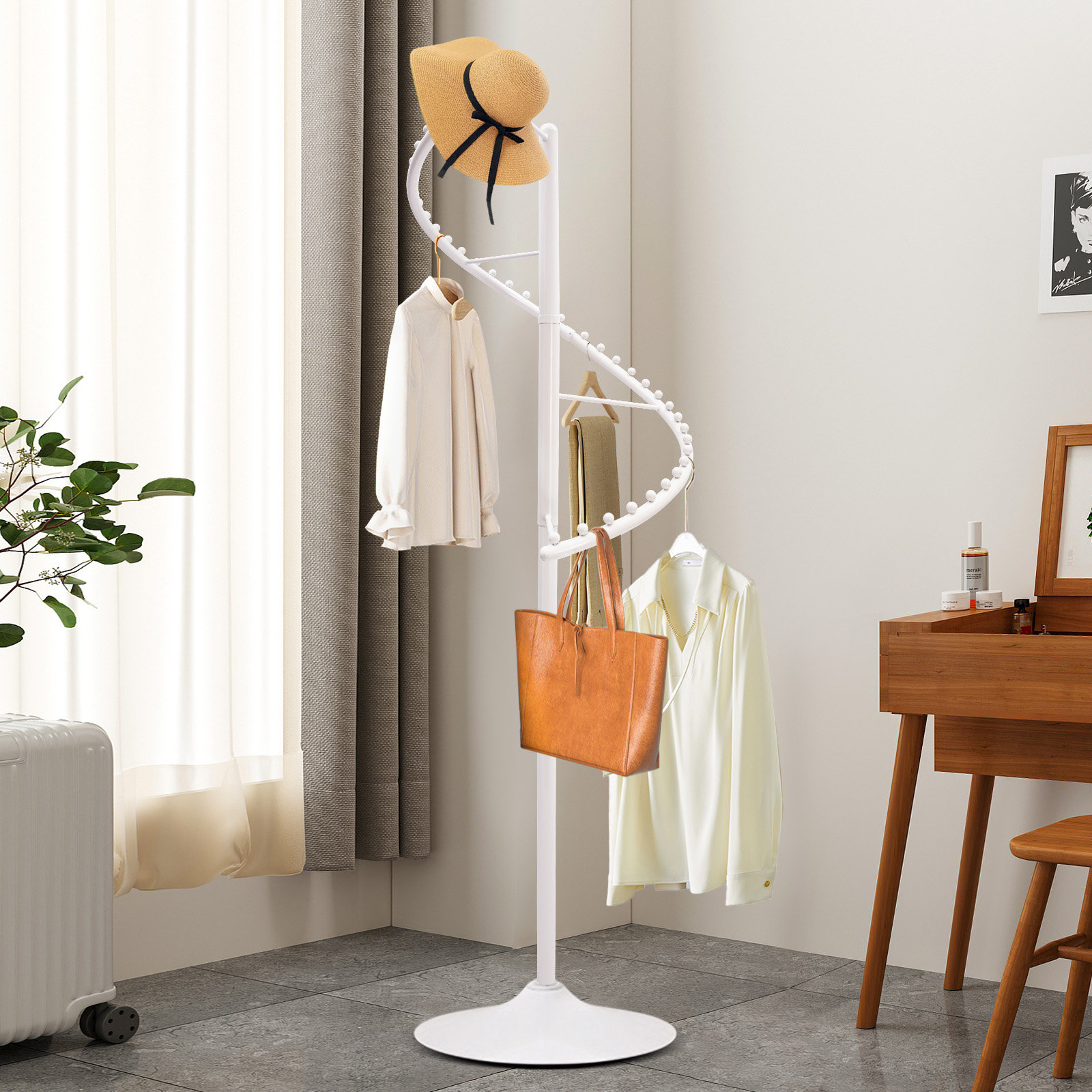 Orren Ellis Portant à vêtements haute spirale 70,86 po Tanell - Wayfair ...