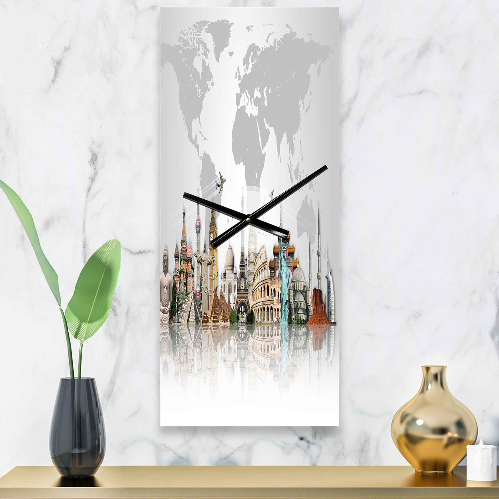 East Urban Home Famous Monuments Across World Wall Clock | Wayfair