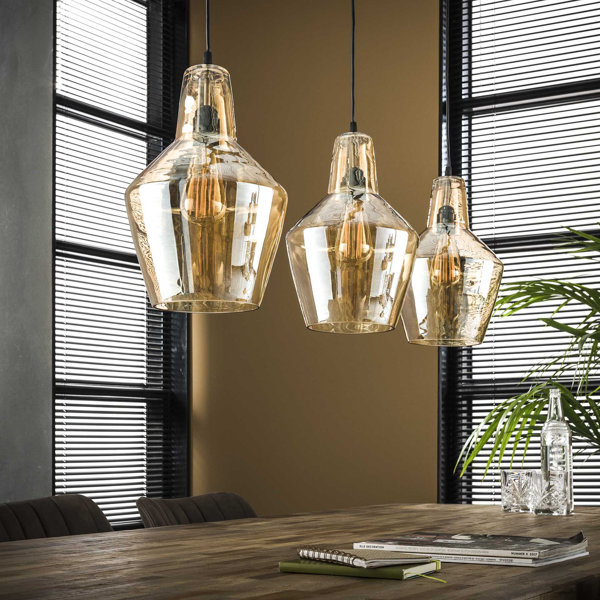 Canora Grey Glasgefäß Pendelleuchten-Set 3-flammig Airron | Wayfair.co.uk