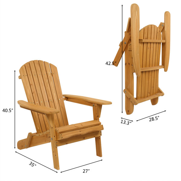 Highland Dunes Solid Wood Folding Adirondack Chair - Wayfair Canada