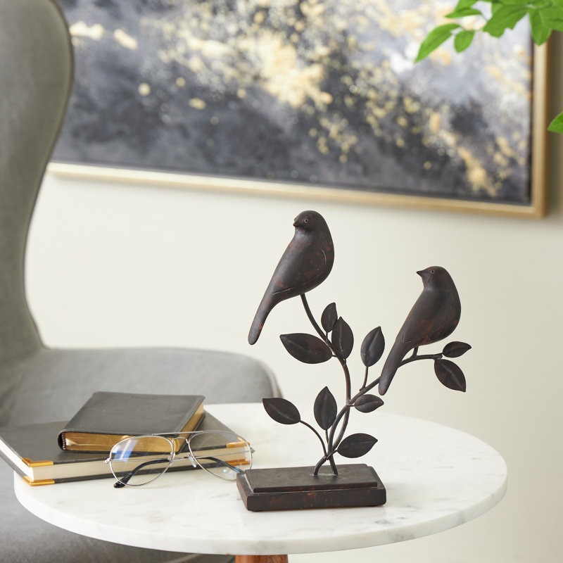 Lark Manor™ Cole And Grey Polystone Perching Bird Decorative Sculpture ...