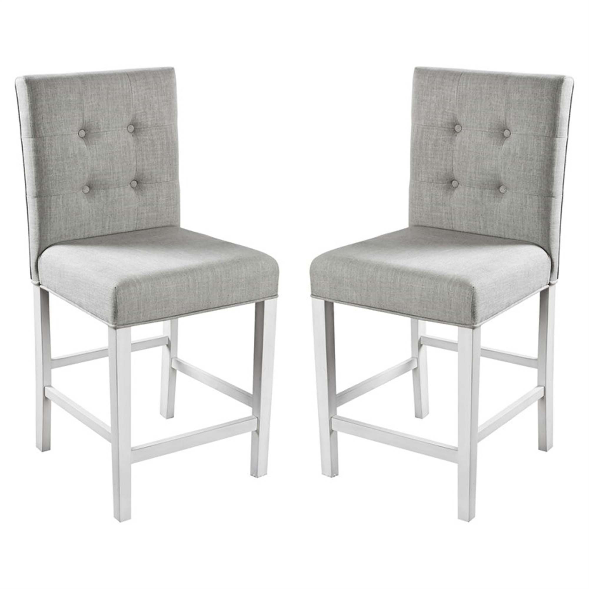 Wildon Home® Set Of 2Pc Counter Height Dining Chairs Solid Wood Tufted ...