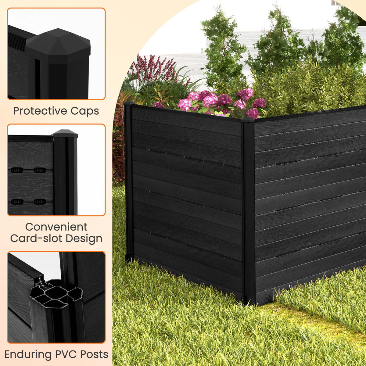 Costway 2 Pcs 48" L X 46" H Air Conditioner Fence Outdoor Privacy Fence ...
