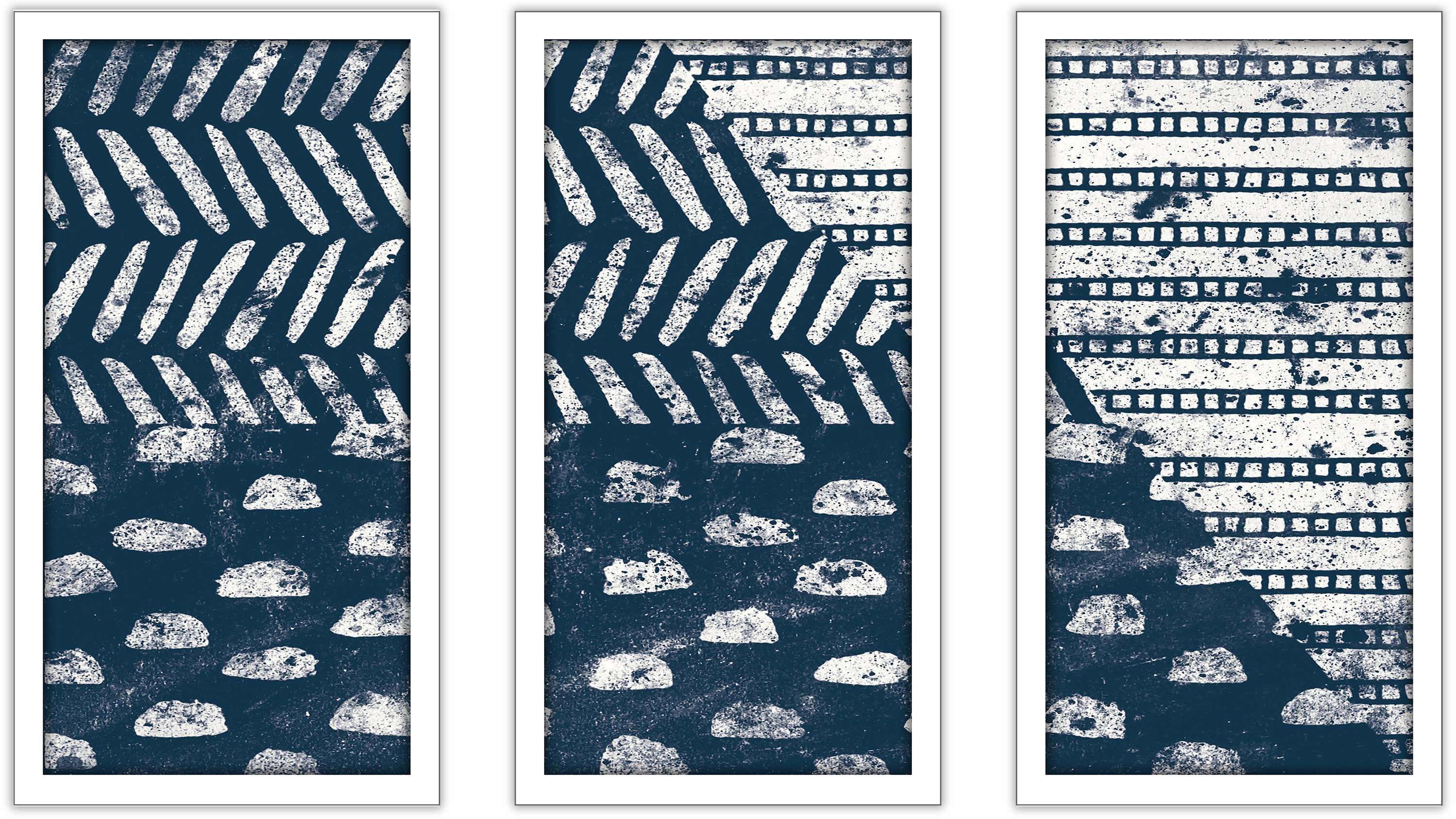 Williston Forge Mark Making Tile I - 3 Piece Picture Frame Print Set on ...