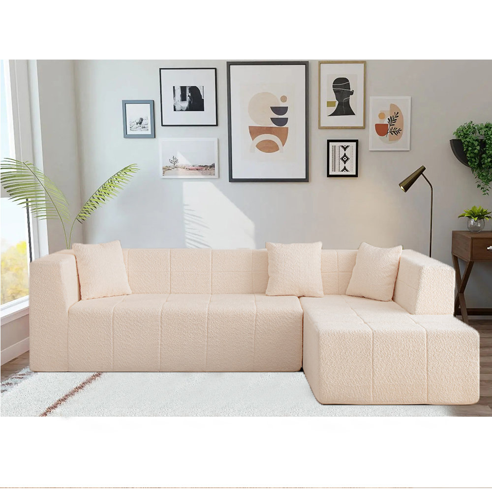 Latitude Run® 105" Foam Sectional Couch With Chaise,Boneless L Shape ...