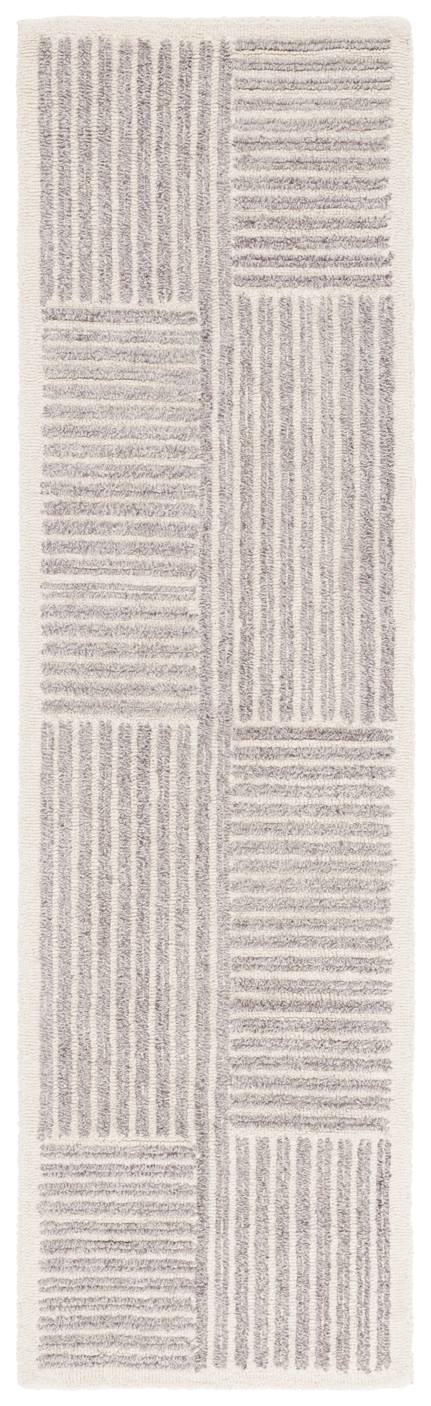 Ebern Designs Niana Hand Tufted Pet Yarn/Wool/Cotton Striped Rug in ...