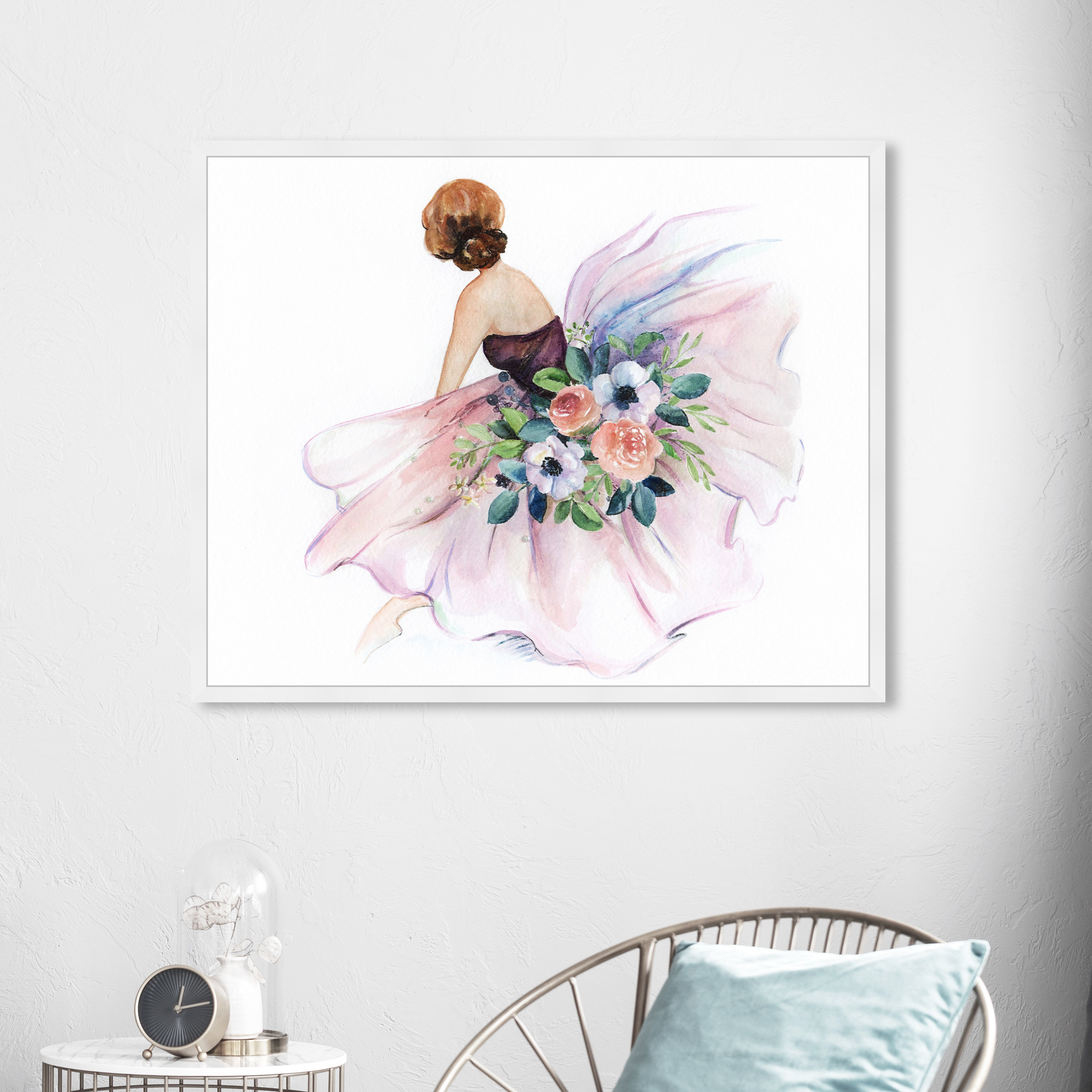 Oliver Gal Prints "Floral Ballet", Ballet Dancer Flowers Traditional ...