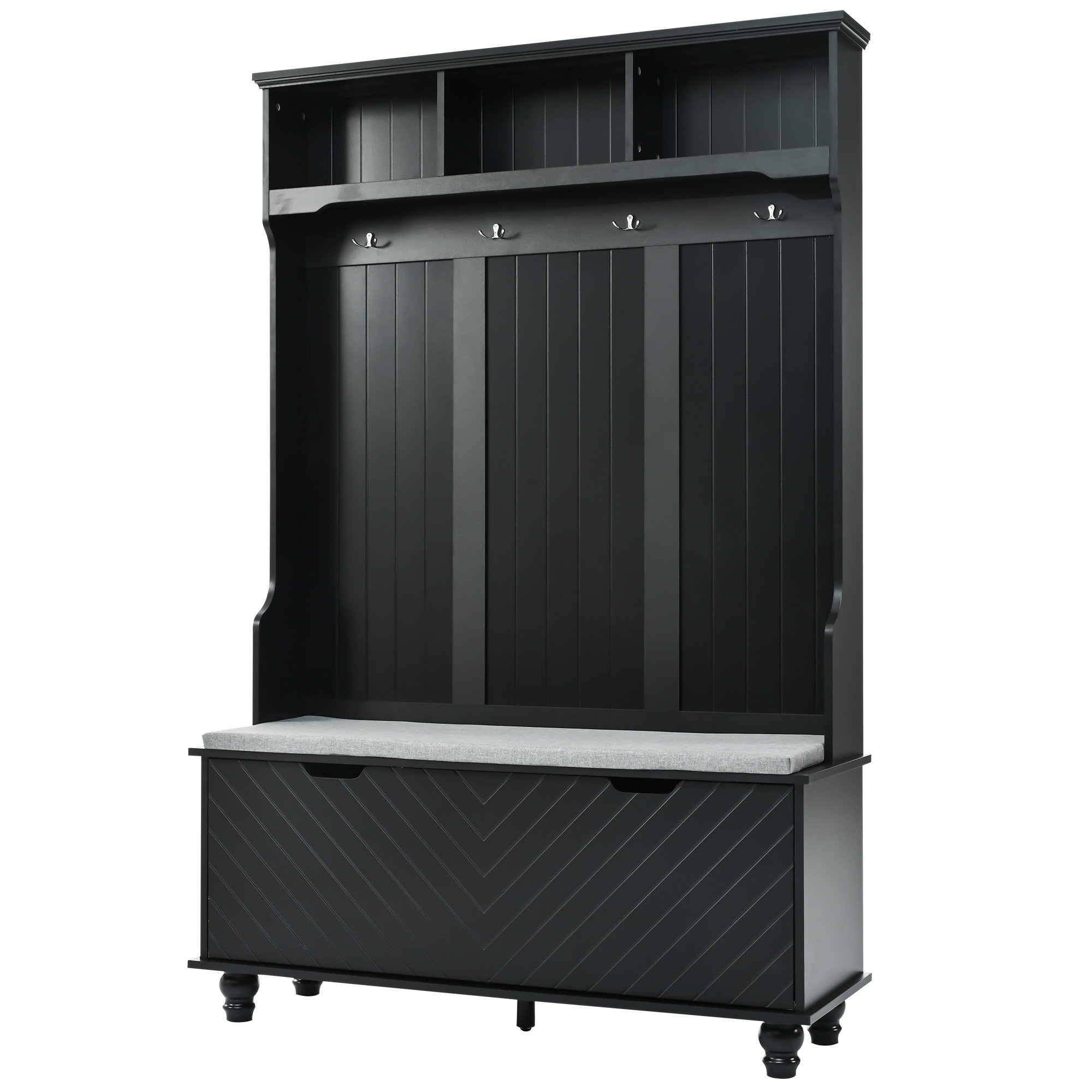 Charlton Home® U-Can 4-In-1 Entryway Bench With Coat Rack,47.2'' Wide ...