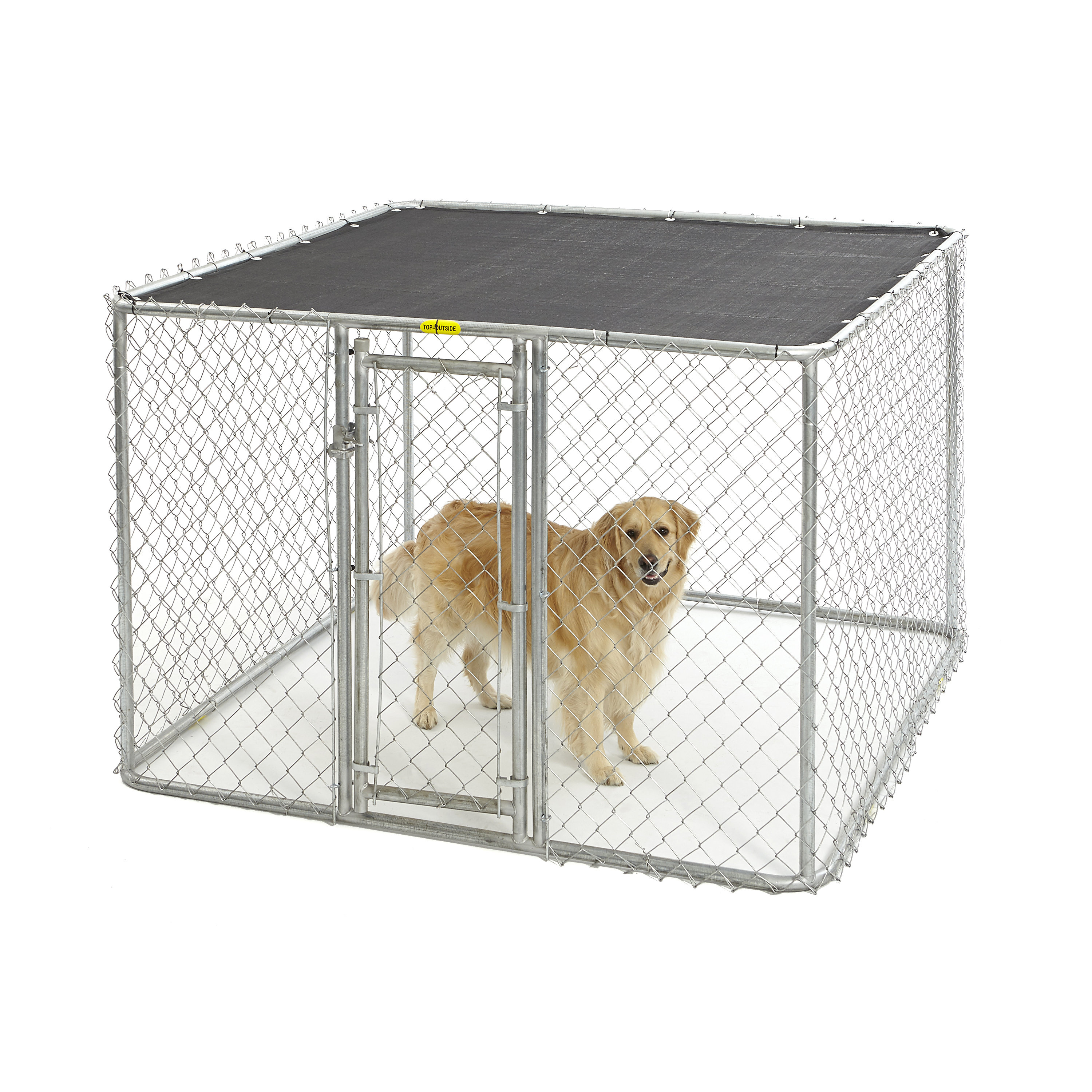 MidWest Homes for Pets Chain Link Outdoor Dog Kennel with Sunscreen ...