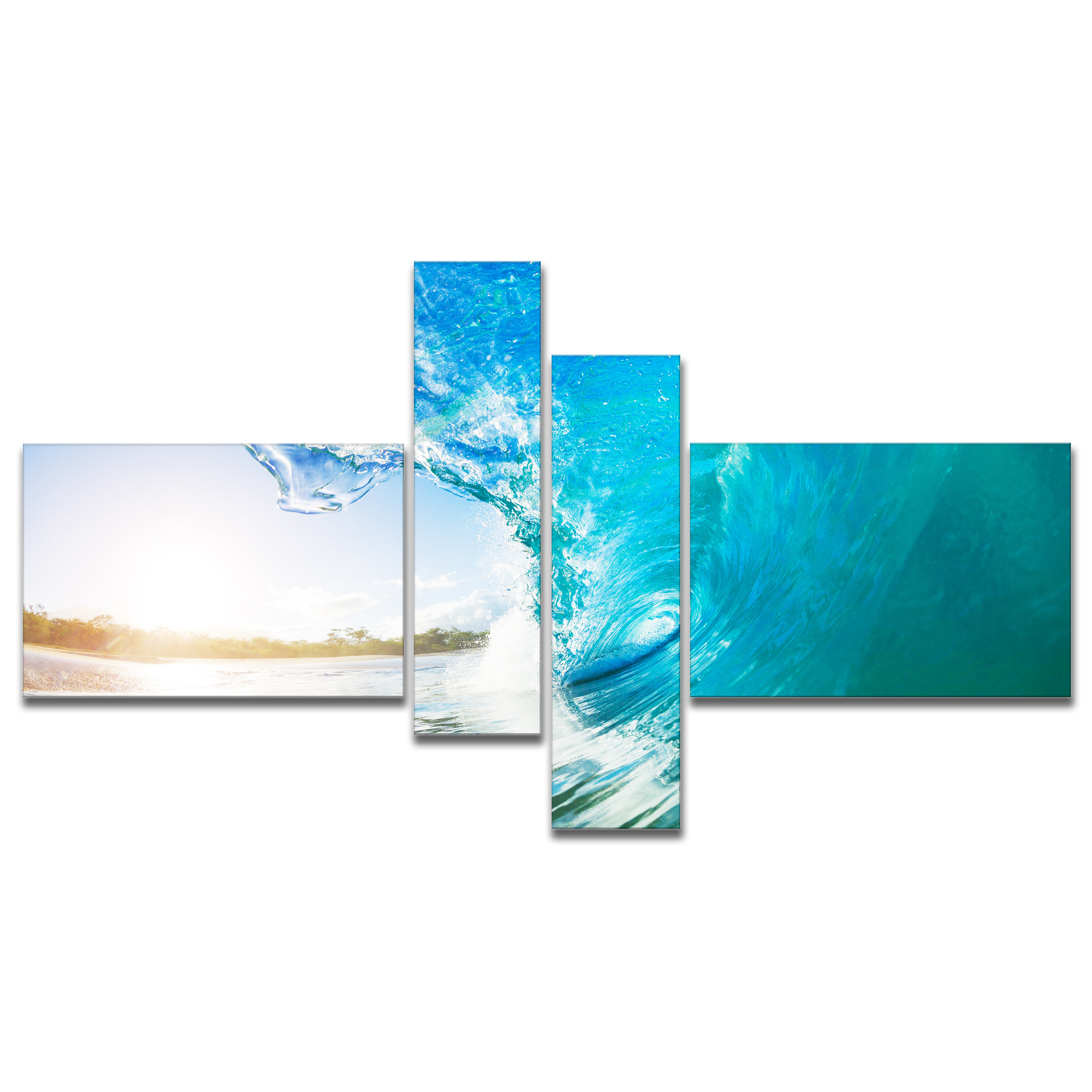 East Urban Home 'Blue Waves Arch' Photographic Print Multi-Piece Image ...