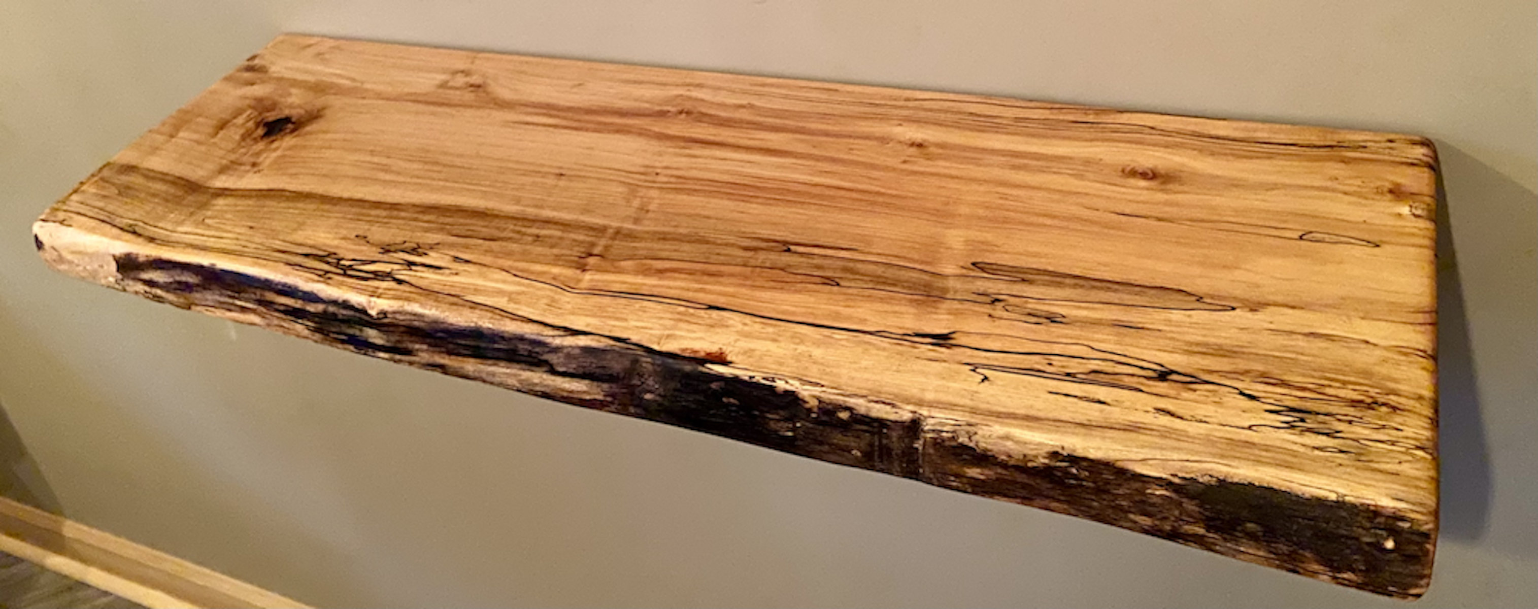 Steel Oak Maple Floating Shelf with Live Edge | Wayfair