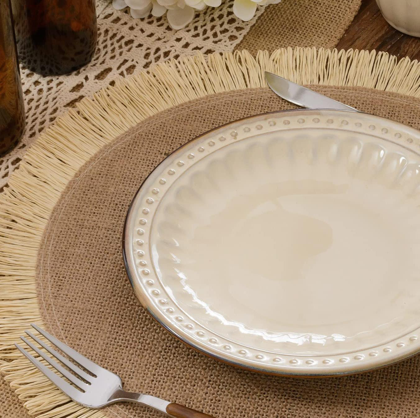 COEN Ensemble de 12 napperons ronds de l'Action de grâce, chacun ...