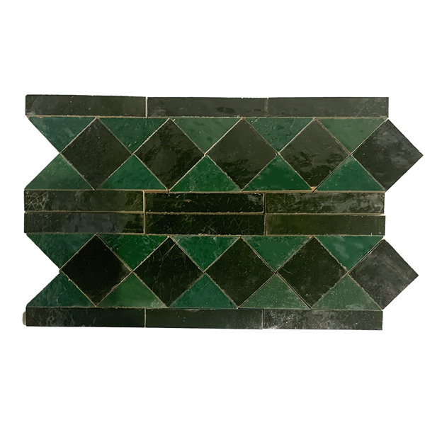 Moroccan Mosaic Tile House Dama 3.75" x 12" Clay Linear Mosaic Wall ...